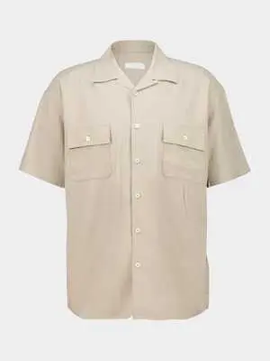 Prada Limestone Silk Bowling Shirt