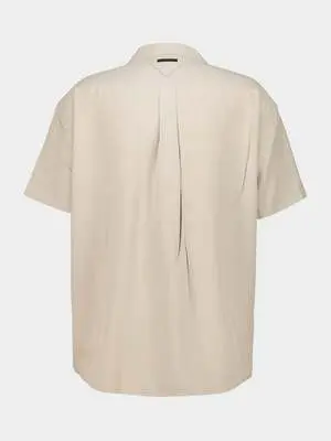 Prada Limestone Silk Bowling Shirt