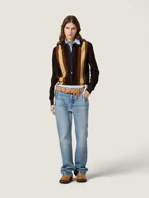 Miu Miu Sapphire Washed Denim Jeans - Blue