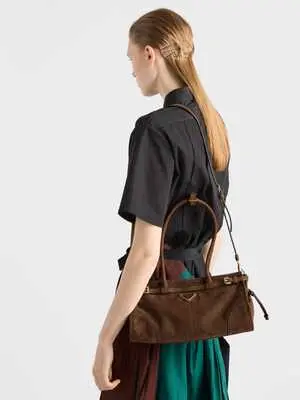 Prada Cocoa Bonnie Leather Handbag - Brown
