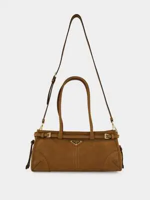 Prada Cocoa Bonnie Leather Handbag - Brown
