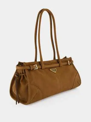 Prada Cocoa Bonnie Leather Handbag - Brown