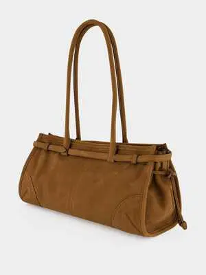Prada Cocoa Bonnie Leather Handbag - Brown