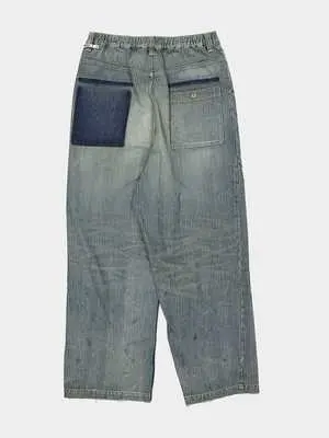 Mihara Yasuhiro Indigo Stripe Denim Bush Pants