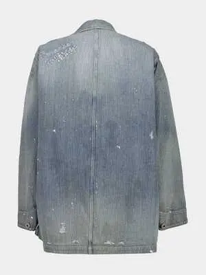 Mihara Yasuhiro Indigo Stripe Denim Chore Jacket