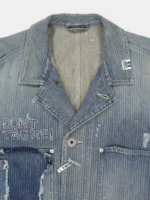 Mihara Yasuhiro Indigo Stripe Denim Chore Jacket