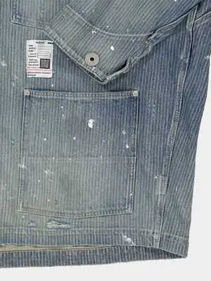 Mihara Yasuhiro Indigo Stripe Denim Chore Jacket