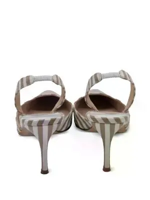 Manolo Blahnik Carolyne Striped Slingback Pumps