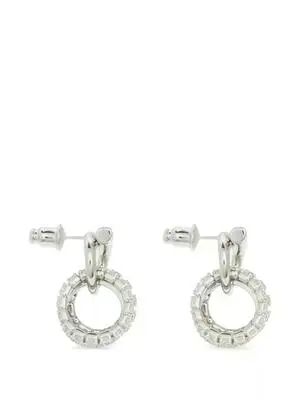 FERRAGAMO Gancini Crystal-embellished Drop Earrings - Silver