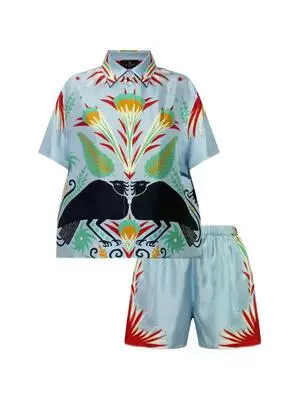 Etro X Tabby Booth Graphic-print Silk Pajamas