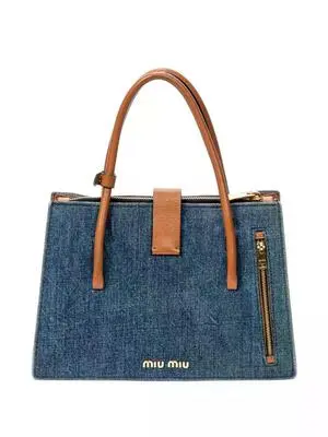 Miu Miu Push-lock Denim Tote Bag