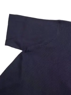 SELECTED Mattis Ribbed-knit T-shirt - Blue