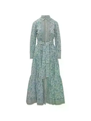 MC2 SAINT BARTH Batik Print Tiered Maxi Dress