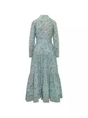 MC2 SAINT BARTH Batik Print Tiered Maxi Dress