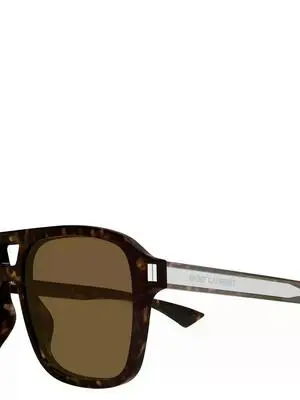 Saint Laurent Tortoiseshell-effect Pilot-frame Sunglasses