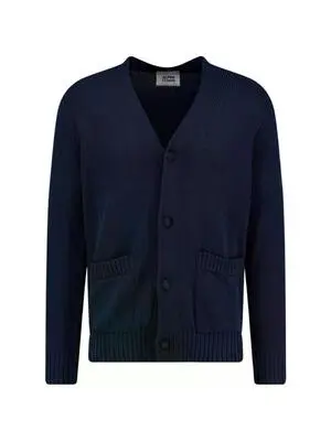Alpha Studio Ribbed-trim Button-up Cardigan