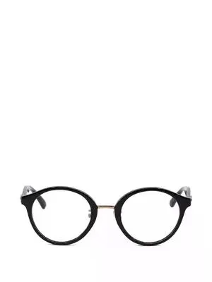 JIMMY CHOO Round-frame Glitter-embellished Glasses - Black