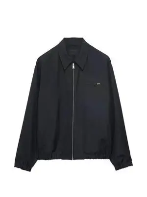 Prada Logo Plaque Zip-up Jacket - Blue