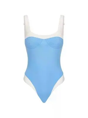 NOIRE SWIMWEAR Adele Square-neck Swimsuit - Blue