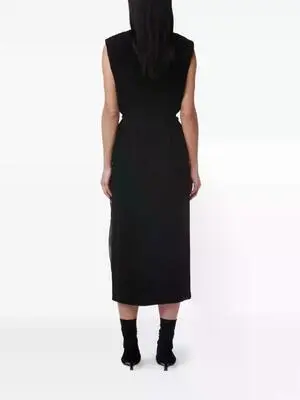 Another Tomorrow Gathered V-neck Midi Dress