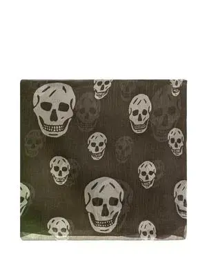 Alexander McQueen Skull Motif Scarf - Green