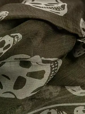 Alexander McQueen Skull Motif Scarf - Green