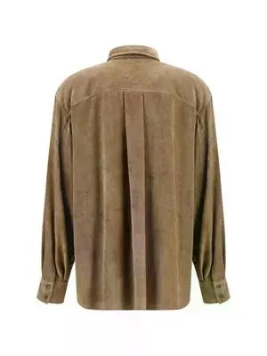 Brunello Cucinelli Brown Corduroy Snap-button Shirt