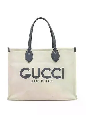 Gucci Large Canvas Logo Tote Bag - Neutrals