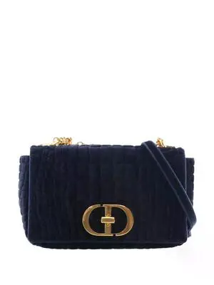 Dior Large Embroidered Velvet Caro Bag - Blue