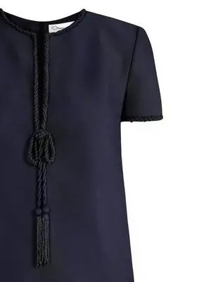 Oscar De La Renta Beaded Bow-detail Mini Dress - Blue