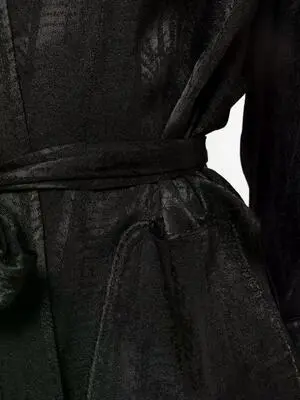 NISSA Viscose Shirt With Waist Tie And Sheer Inserts