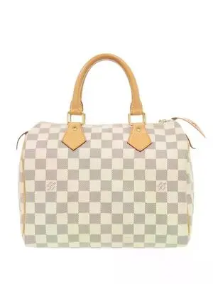 LOUIS VUITTON Louis Vuitton Damier Azur Speedy 25 Boston Bag White