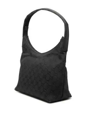 Gucci Gg Canvas Shoulder Bag - Black