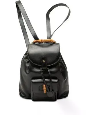 Gucci Calfskin Bamboo Drawstring Backpack