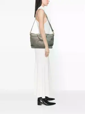 Prada Canapa Logo Satchel - Grey