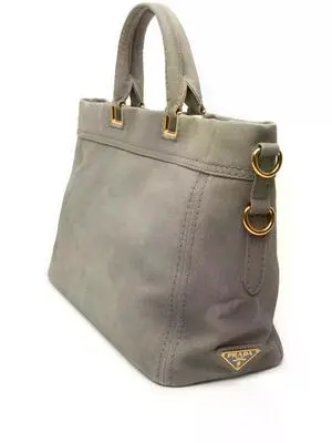 Prada Canapa Logo Satchel - Grey