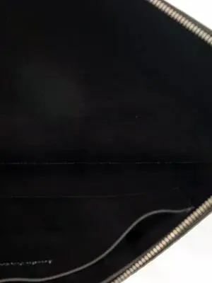 Balenciaga Monogram Embossed Leather Wristlet Clutch Bag