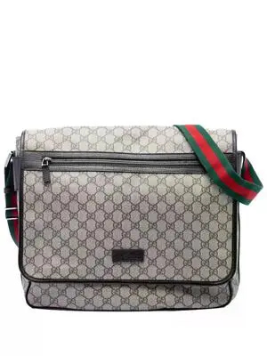 Gucci Gg Supreme Web Crossbody Bag - Neutrals