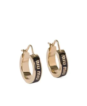 Miu Miu Enameled Metal Earrings - Yellow
