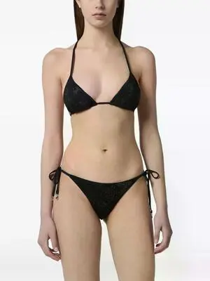 Philipp Plein Swimming Triangle Bra Monogram Strass