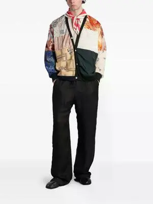Needles Patchwork V-neck Shirt Jacket