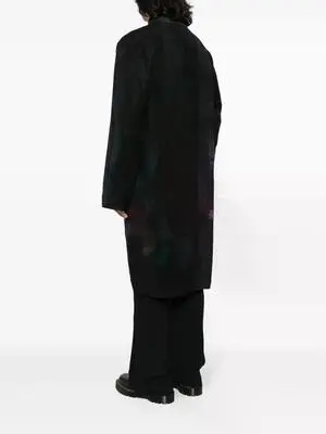 Yohji Yamamoto Single-breasted Graphic-print Coat
