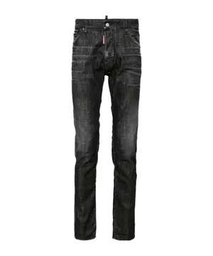 Dsquared2 Logo Patch Straight-leg Jeans - Black