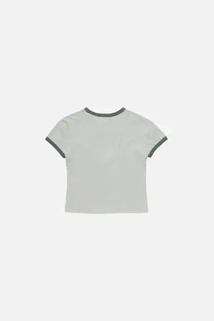 Acne Studios Rose Print Ringer T-shirt - Gray/red