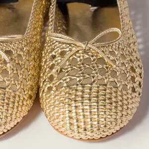 Miu Miu Woven Mordoré Nappa Leather Ballerinas