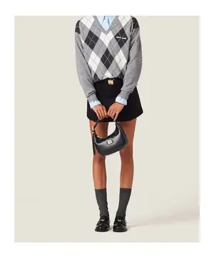 Miu Miu Logo Plaque Belted Low-rise Mini Skirt