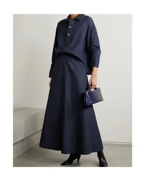 NILI LOTAN Astrid Denim Midi Skirt