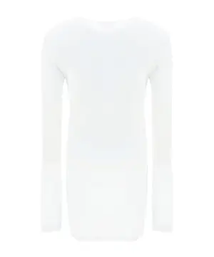 Miu Miu Logo Patch Long Sleeve Top - White