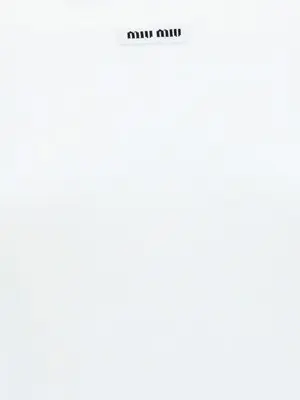 Miu Miu Logo Patch Long Sleeve Top - White