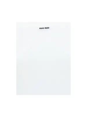 Miu Miu Logo Patch Long Sleeve Top - White